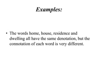 Semantics connotation and dennotation | PPTX