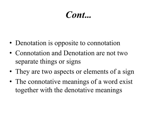 Semantics connotation and dennotation | PPTX