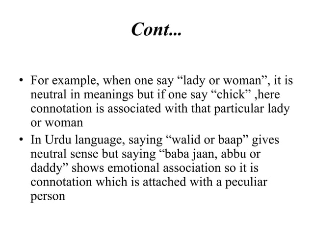 Semantics connotation and dennotation | PPTX