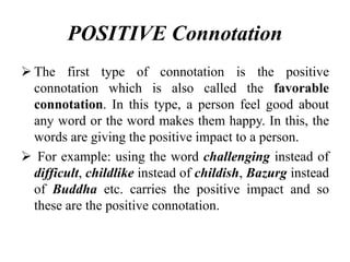 Semantics connotation and dennotation | PPTX
