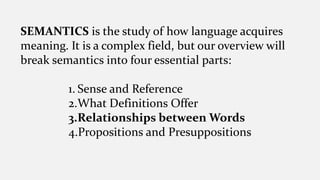 Semantics iii relationships between words | PDF