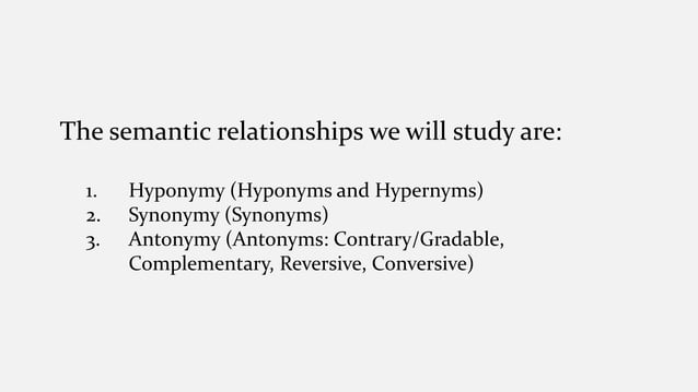 Semantics iii relationships between words | PDF