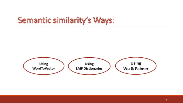 Semantic similarity between two sentences in arabic | PPT
