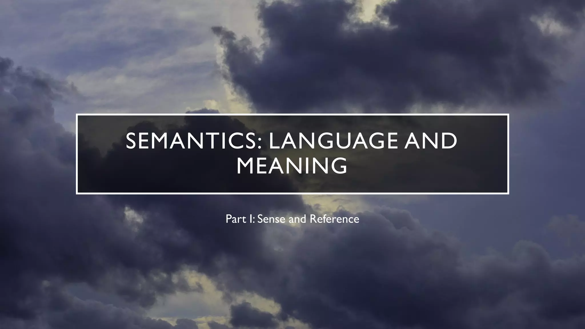 Semantics i sense and reference | PDF