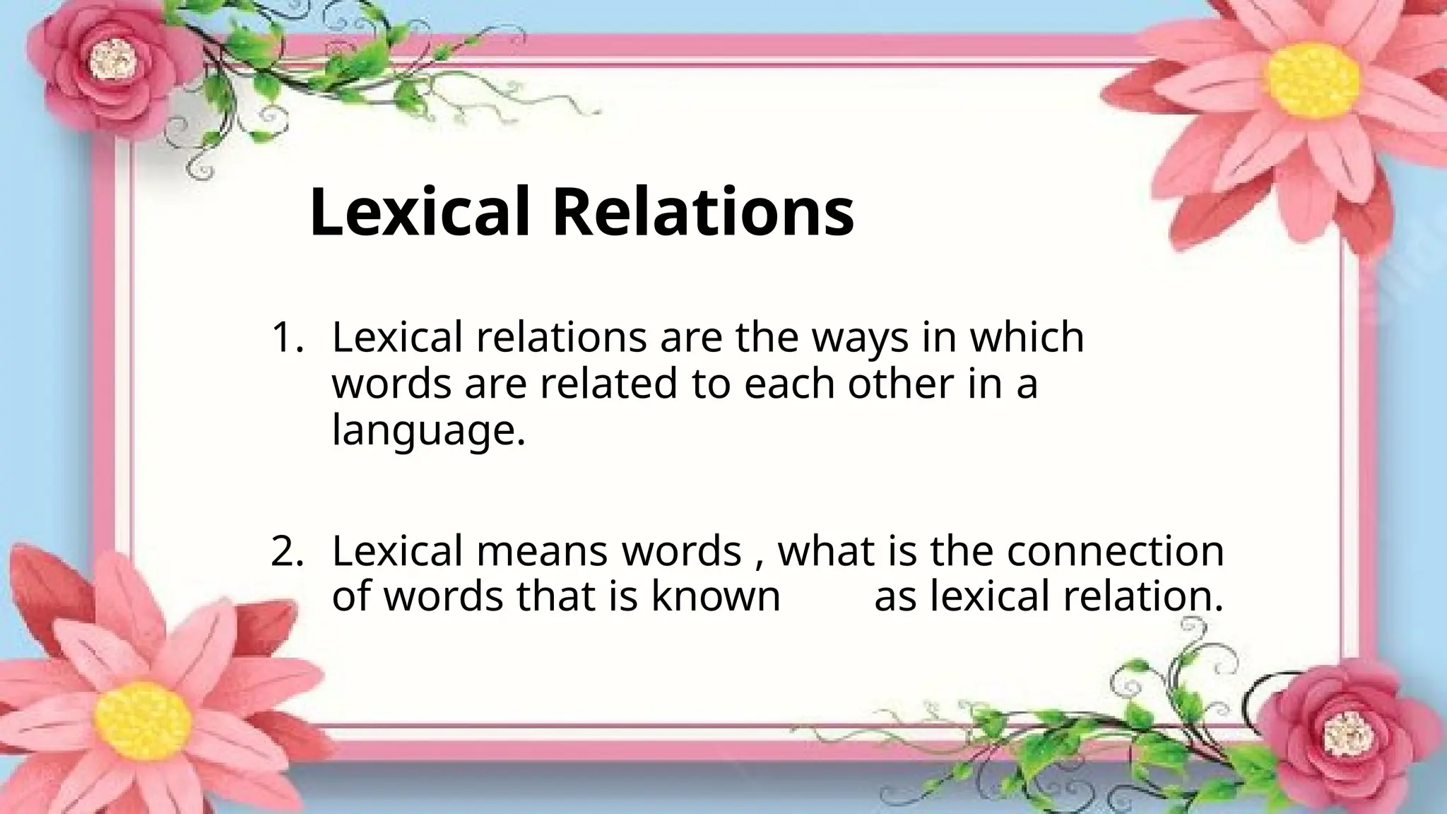 Semantics Lecture 3. Sense Relation and Lexical relation.pptx