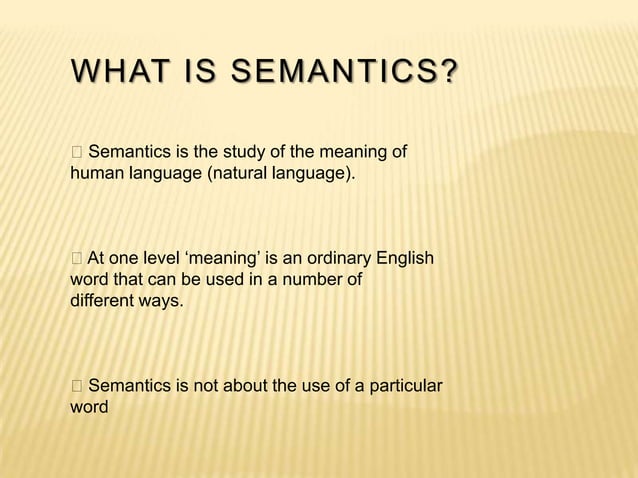 Semantics ppt week 2 | PPT