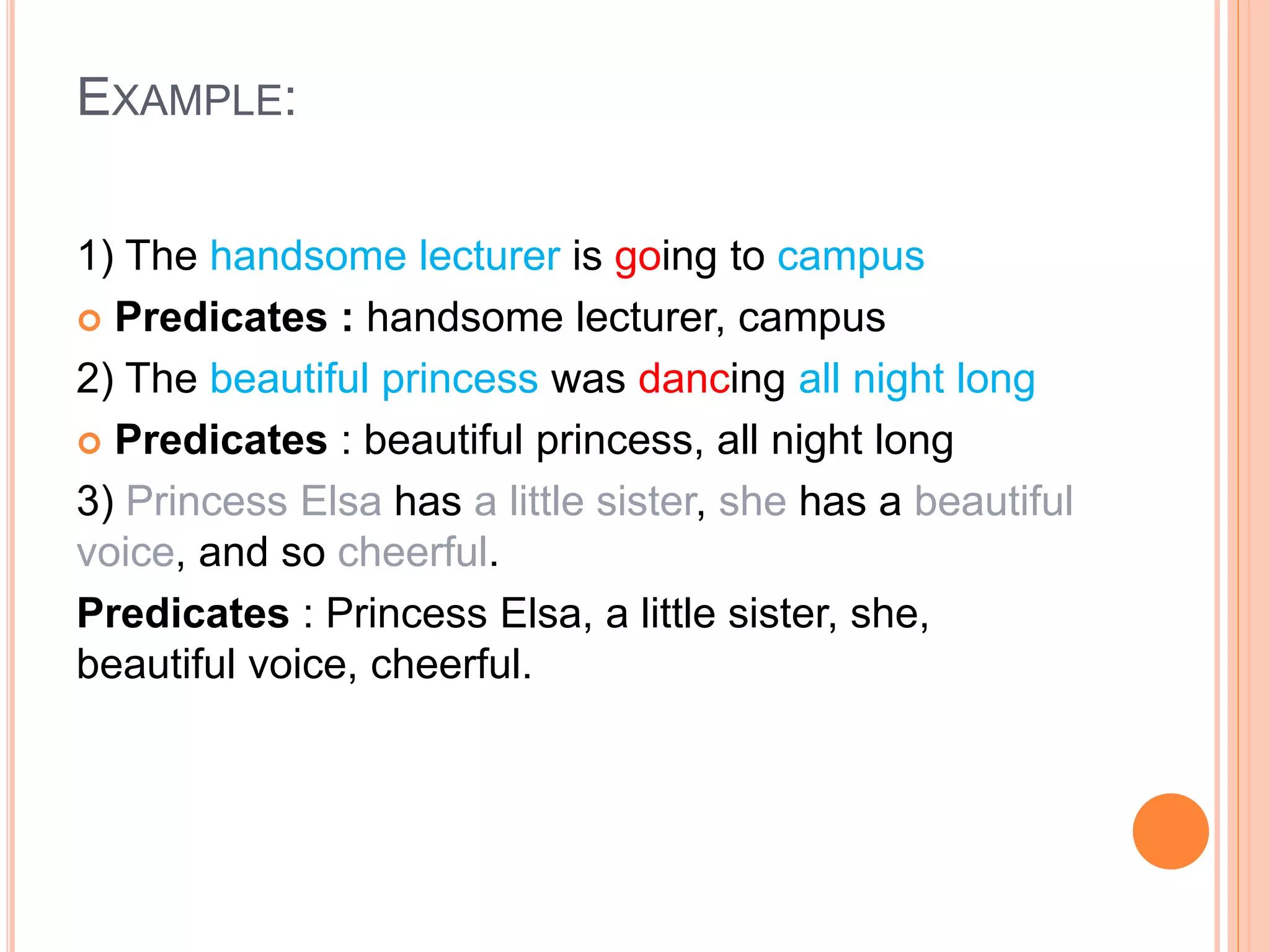 Semantics predicates predicator degree of predicates | PPT