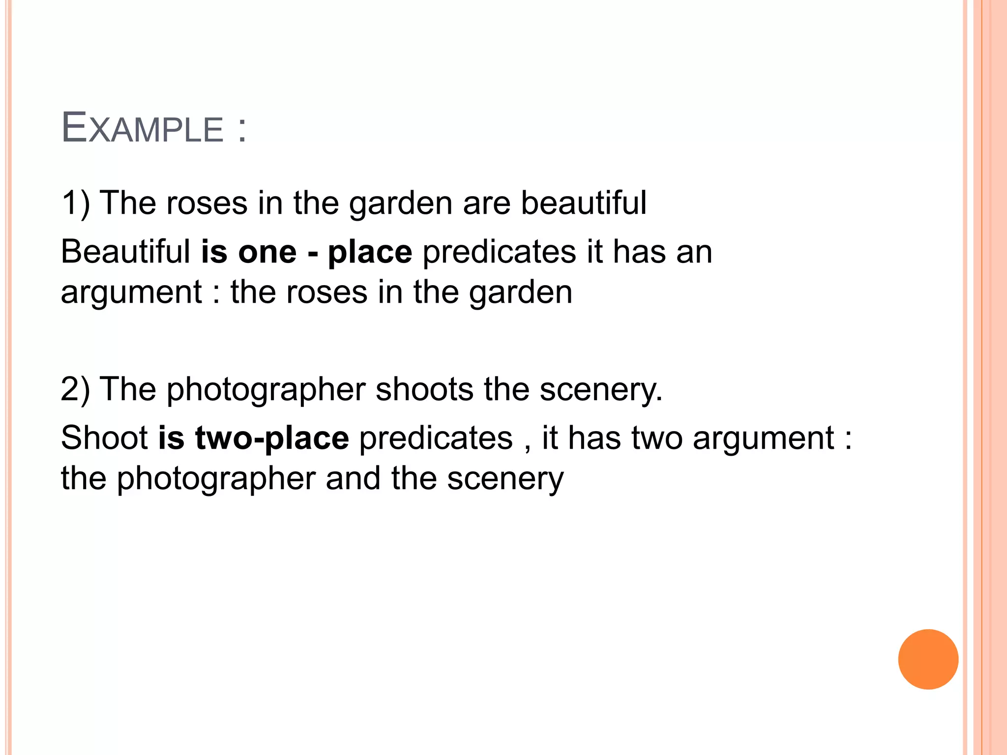 Semantics predicates predicator degree of predicates | PPT