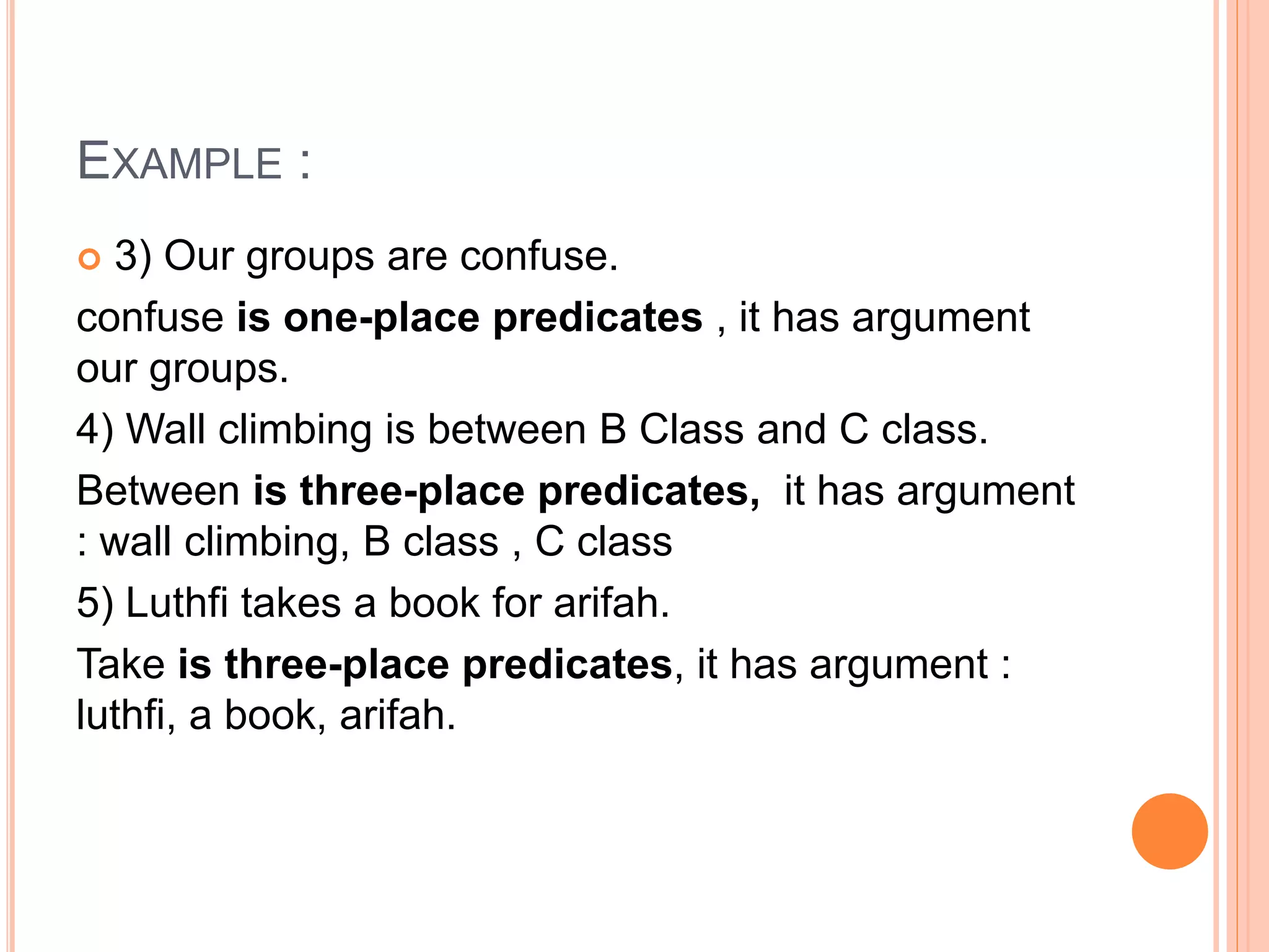 Semantics predicates predicator degree of predicates | PPT