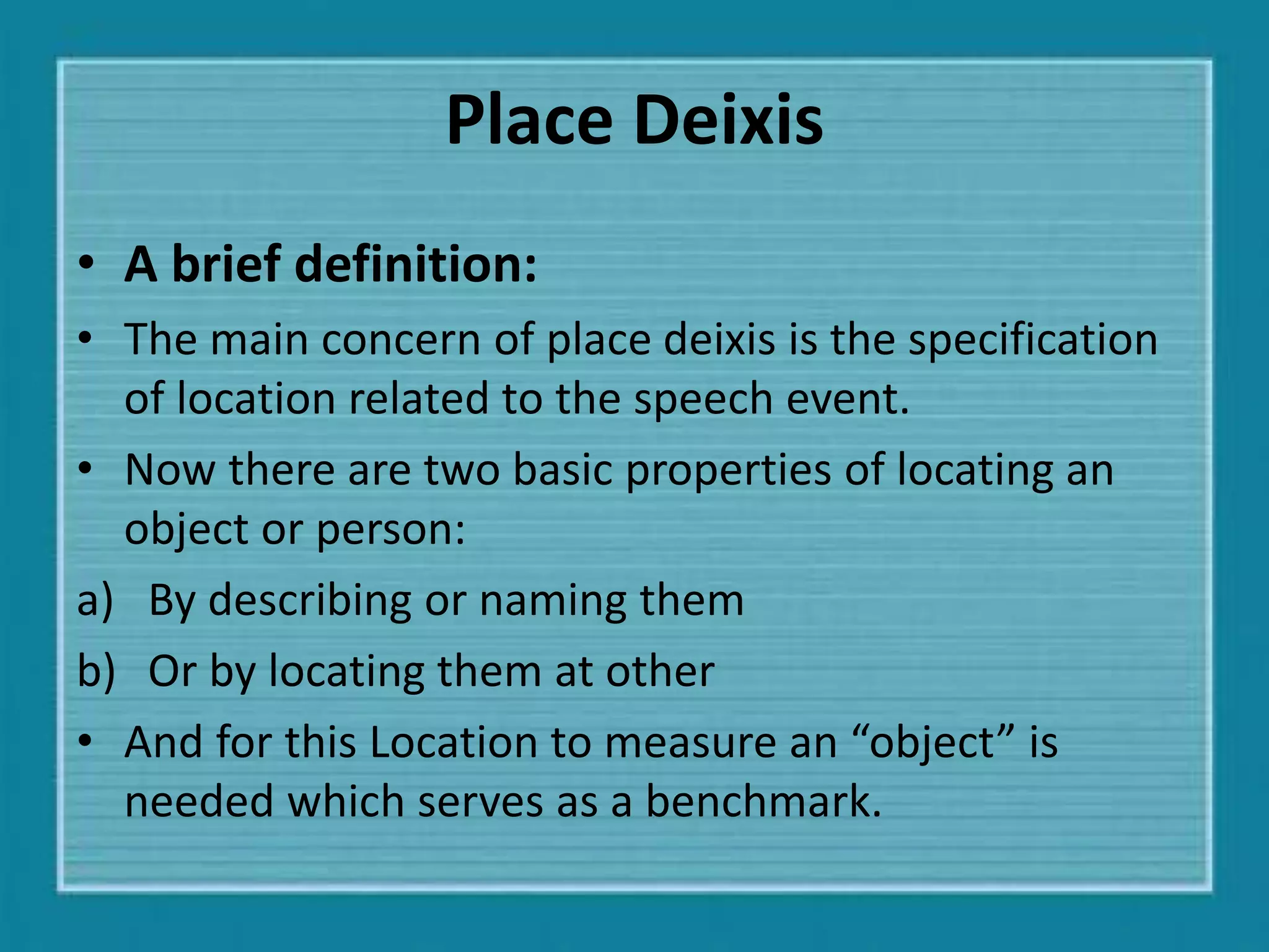 Deixis | PPTX