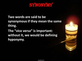 Semantics relations among words | PPTX