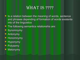 Semantics relationships | PPT