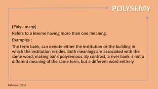 Semantics ( Introduction to Linguistics) | PPTX