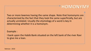 Semantics ( Introduction to Linguistics) | PPT