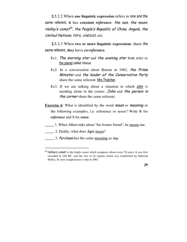 Semantics Session 1 Word meaning reading material | PDF | Birth ...