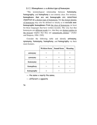 Semantics Session 1 Word meaning reading material | PDF