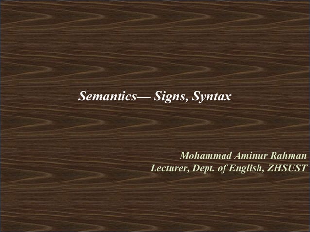 Semantics, Syntax | PPT | Free Download