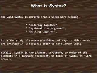 Semantics, Syntax | PPT