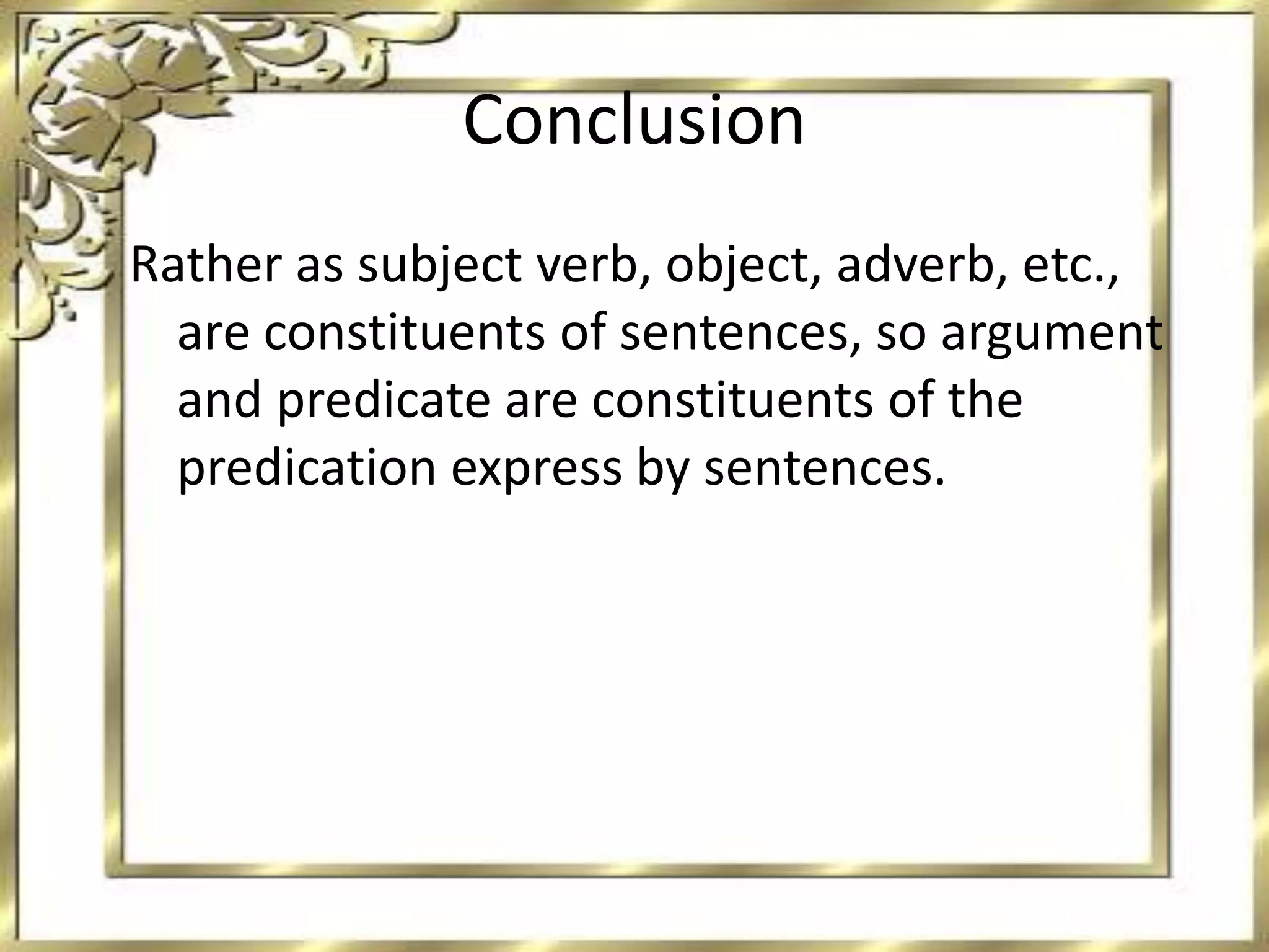 Semantic structure of sentence | PPTX