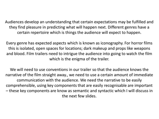Semantic And Syntactic Pptx Horror Genres