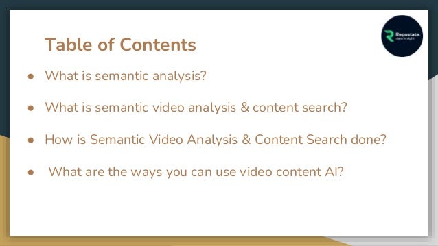 Semantic Video Analysis | PPT
