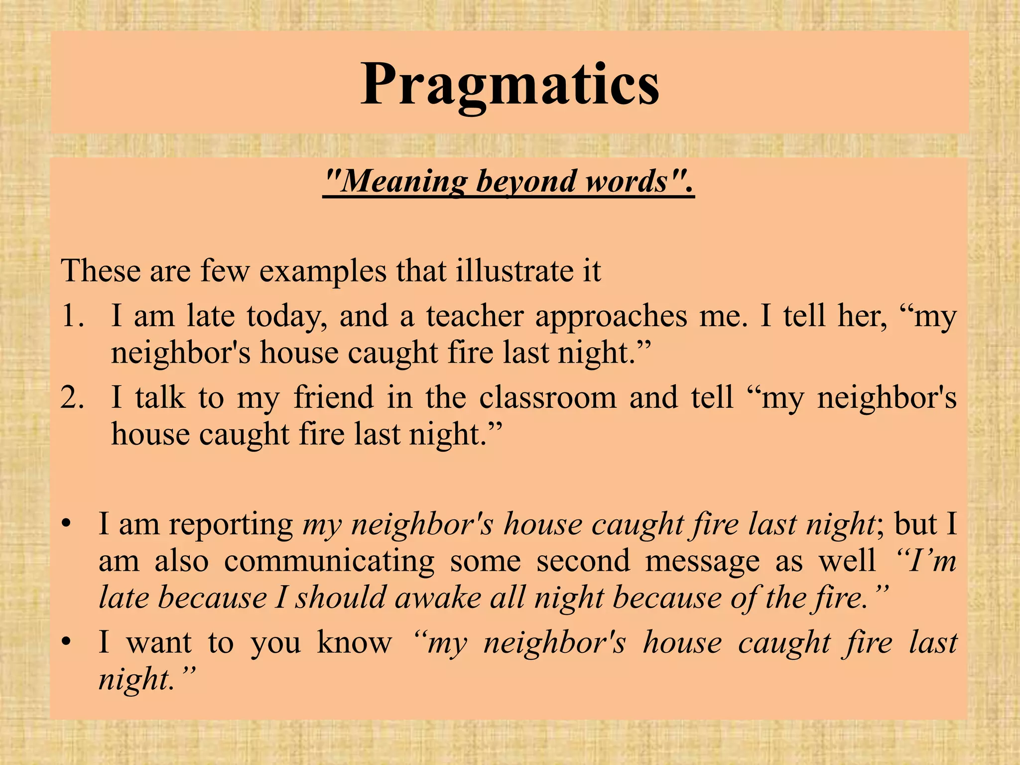 Semantic vs Pragmatics | PPT