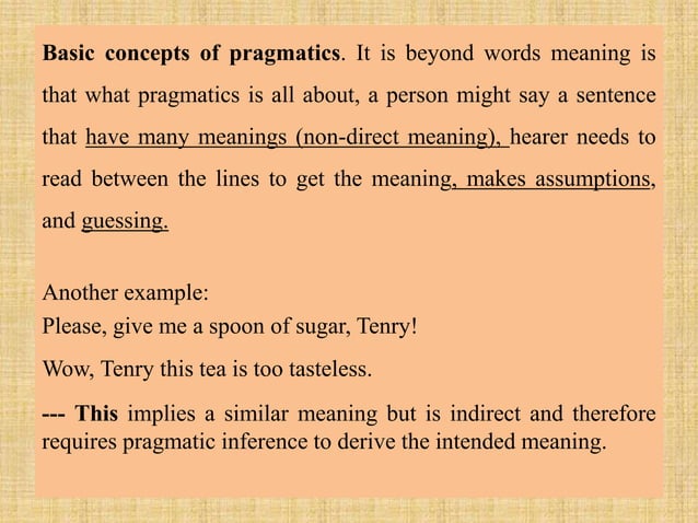 Semantic vs Pragmatics | PPT