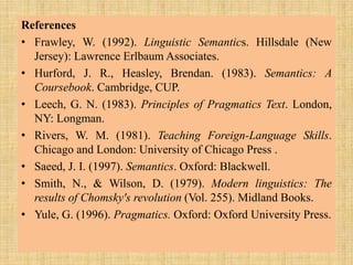 Semantic vs Pragmatics | PPT