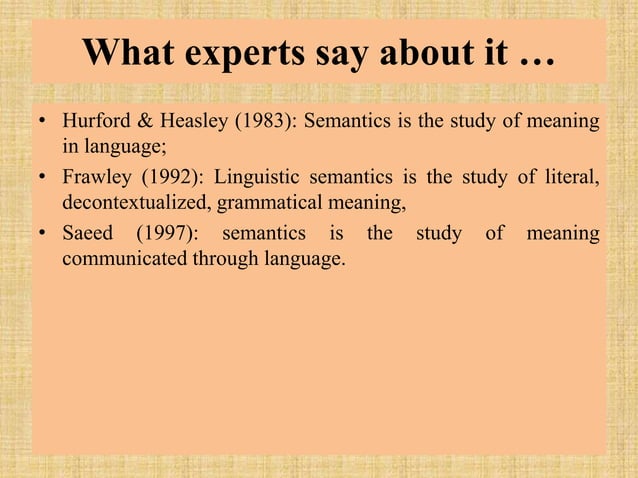 Semantic vs Pragmatics | PPT