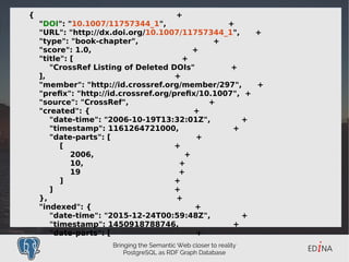 Bringing the Semantic Web closer to reality: PostgreSQL as RDF Graph ...