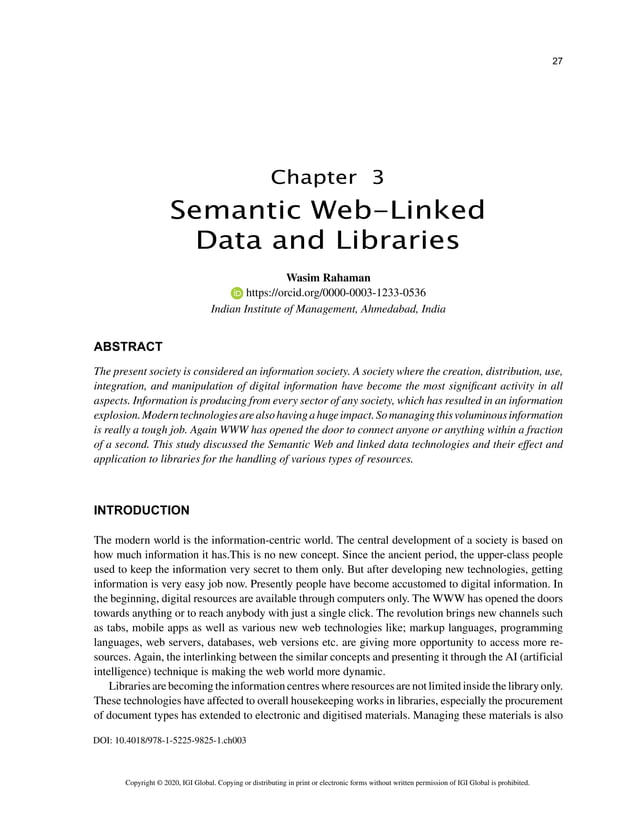 Semantic Web-Linked Data and Libraries | PDF