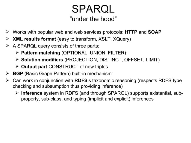 SPARQL and SQL: technical aspects and synergy | PPT