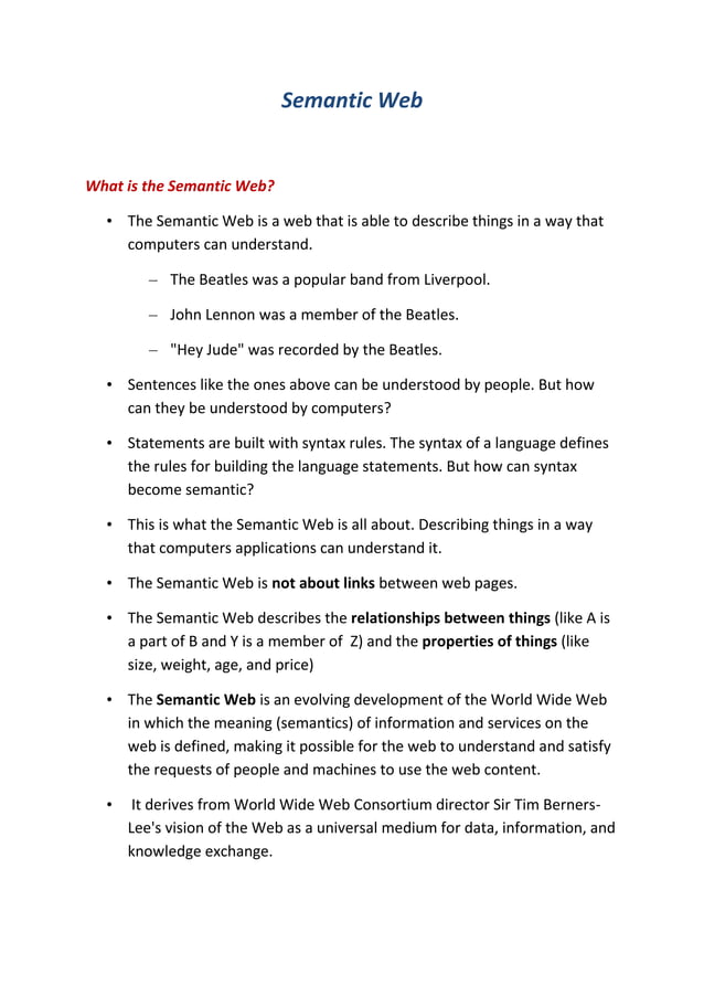 Semantic web1 | PDF