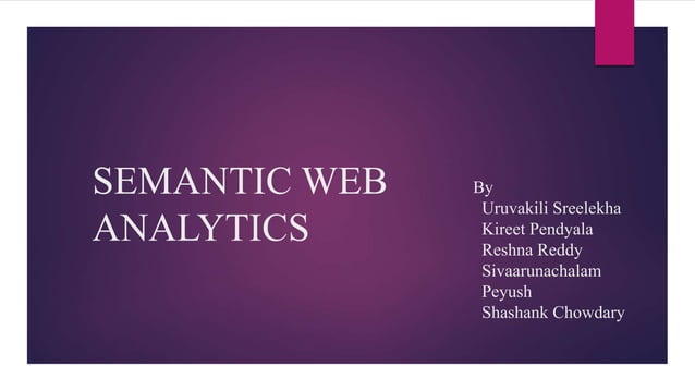 SEMANTIC WEB ANALYTICS | PPT