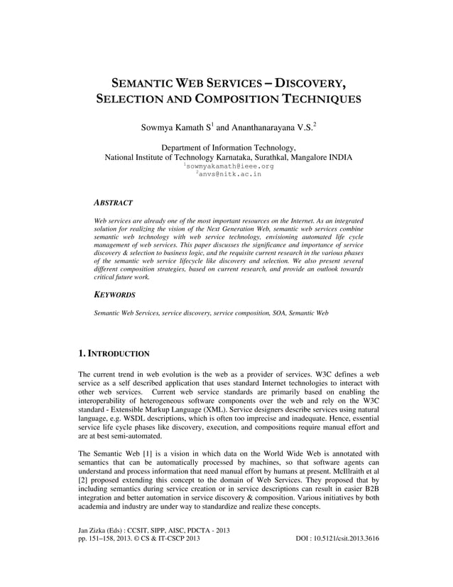 Semantic web services discovery selection and composition techniques | PDF