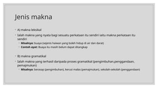 SEMANTIK BAHASA MELAYU STPM TINGKATAN 6 | PPTX