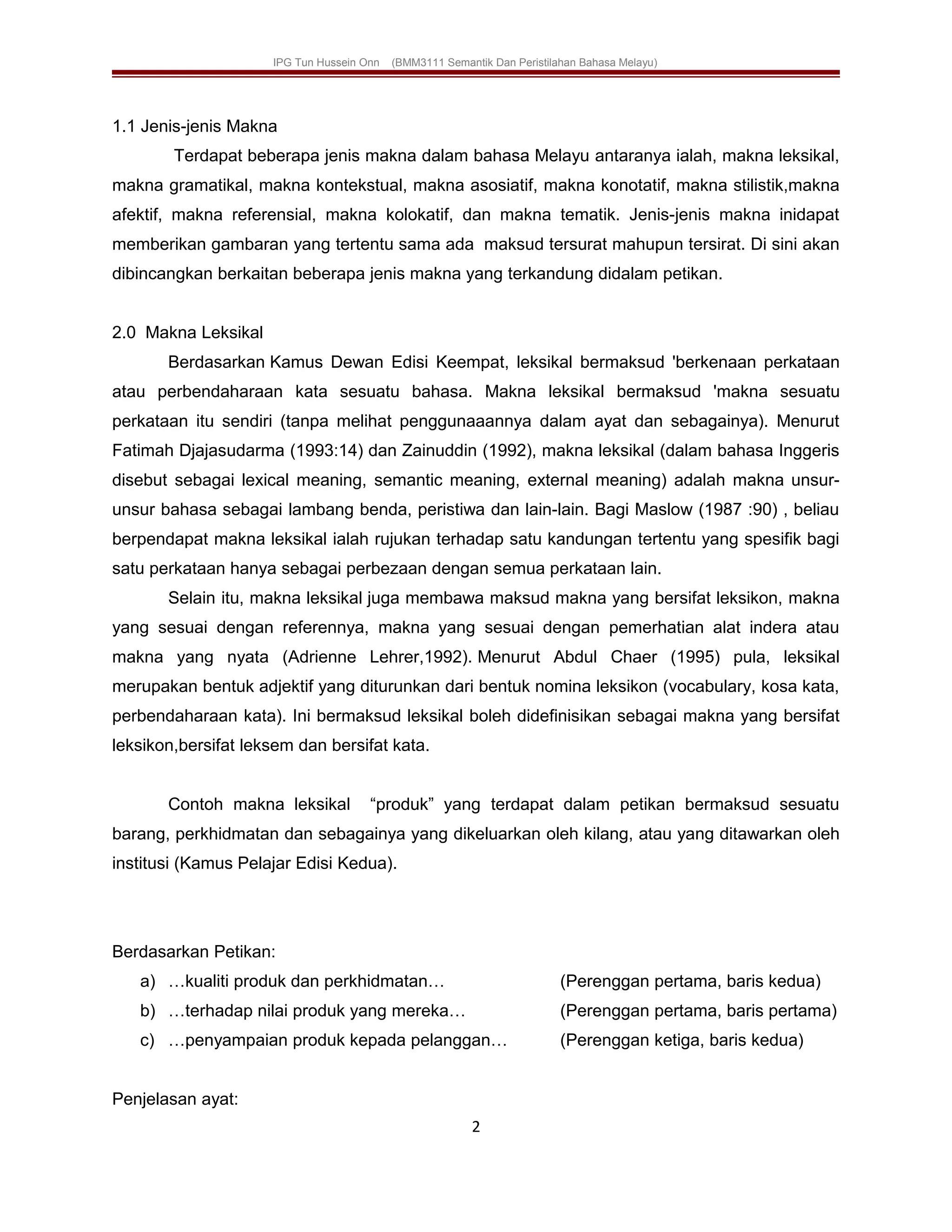 Semantik soalan 1 | DOC