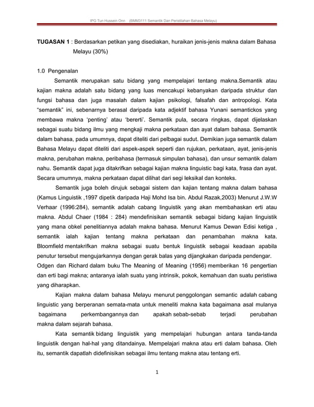 Semantik soalan 1 | DOC