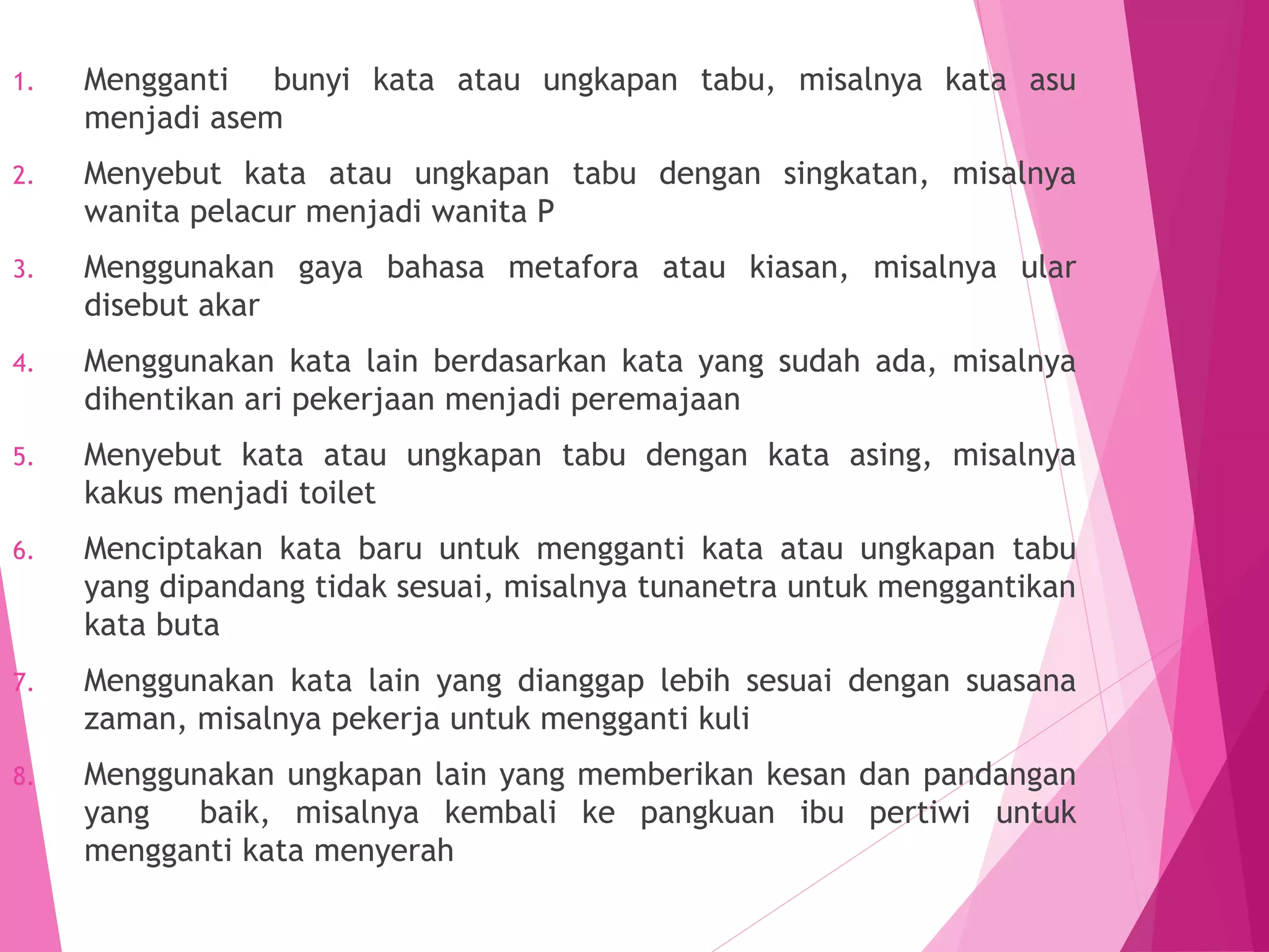 Semantik ungkapan tabu | PPTX