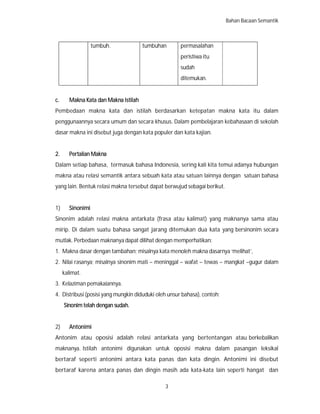 Semantik bahasa indonesia | PDF