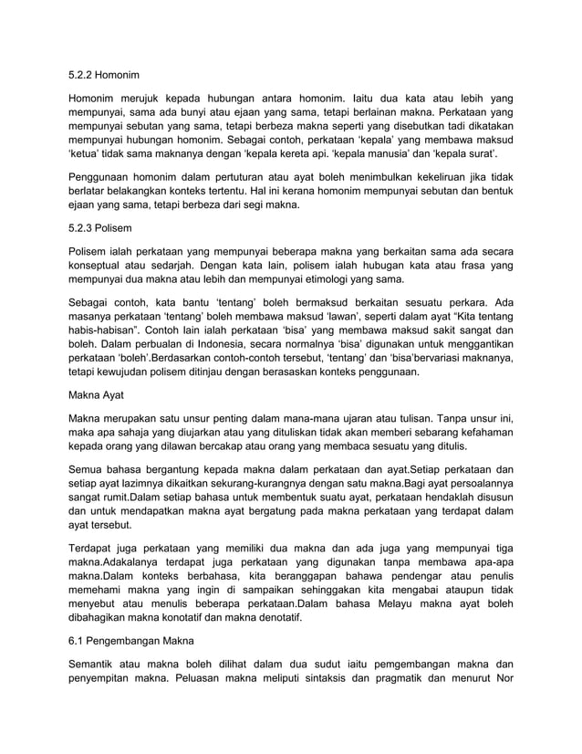 Semantik dan peristilahan bahasa melayu | DOCX