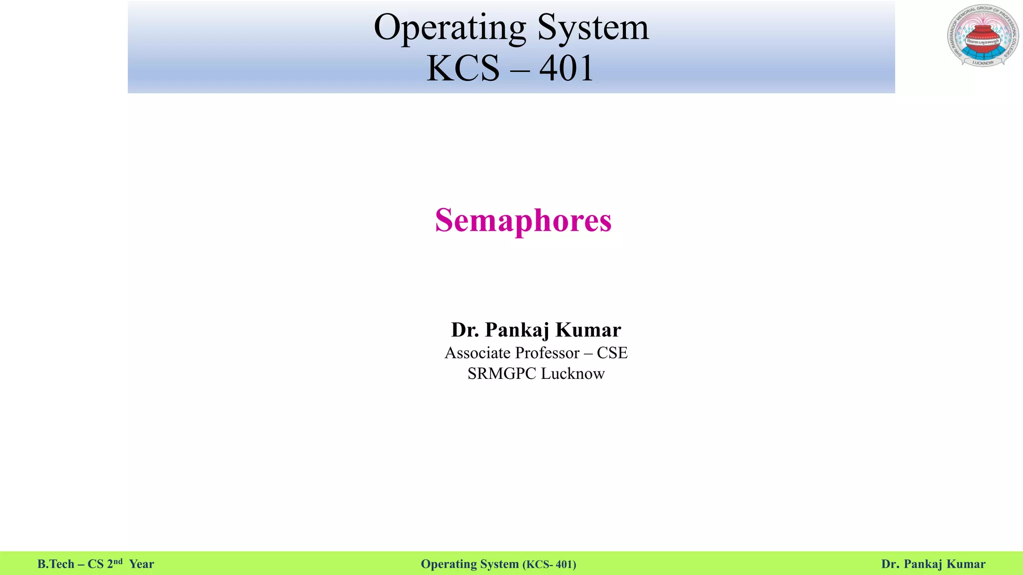Operating System: Semaphor | PDF