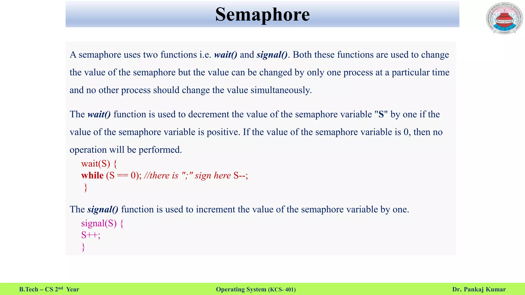 Operating System: Semaphor | PDF