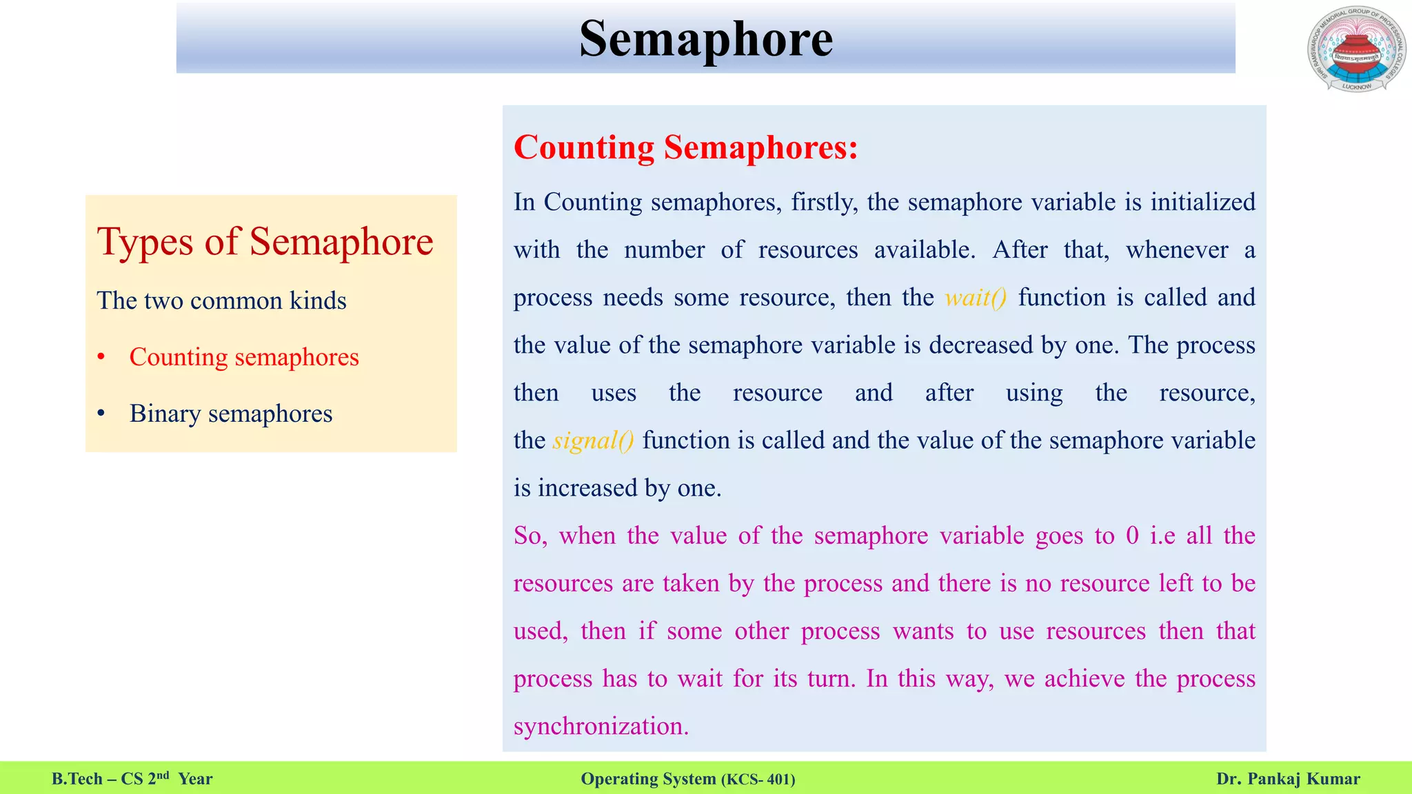 Operating System: Semaphor | PDF