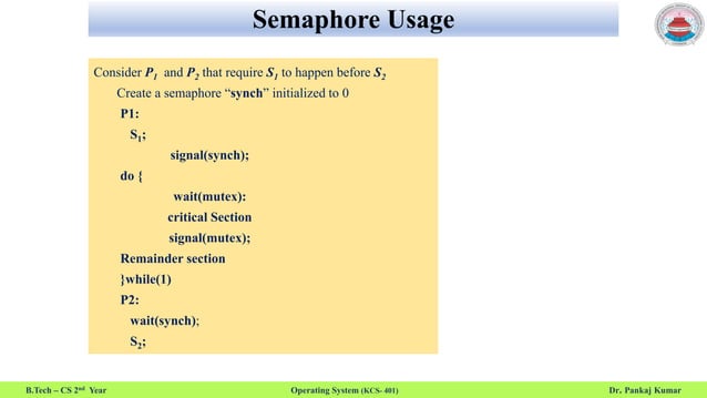 Operating System: Semaphor | PDF