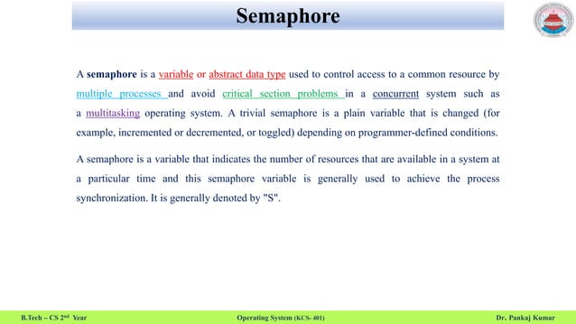 Operating System: Semaphor | PDF