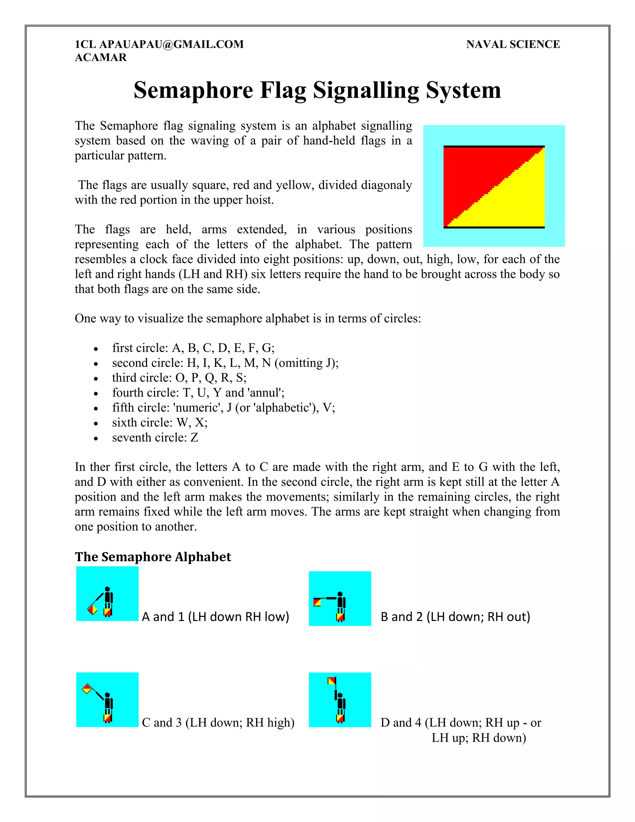 Semaphore flag signalling system and ics | PDF