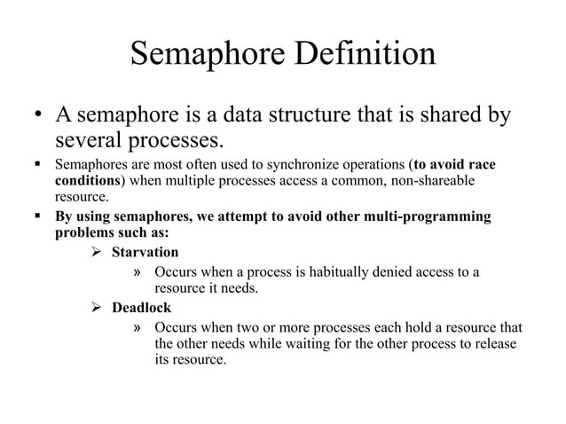 Semaphore | PPTX | Operating Systems | Computer Software and Applications