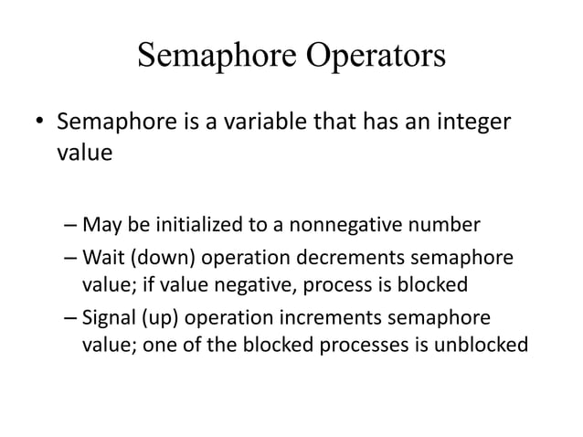 Semaphore | PPTX | Operating Systems | Computer Software and Applications