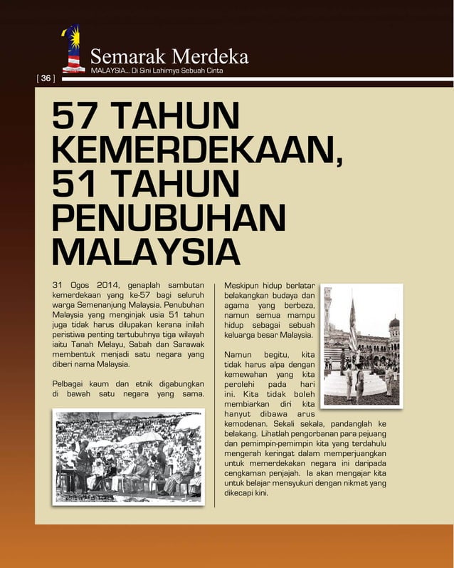 Semarak Merdeka | 57 tahun merdeka, Di sini Lahirnya Sebuah Cinta | PDF